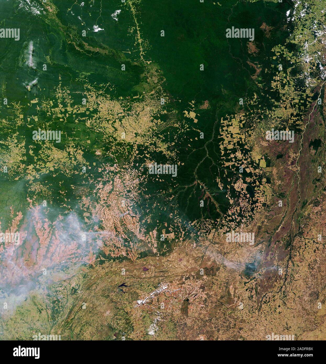 Deforestation in Brazil, satellite image 1 of 2. This image was taken ...