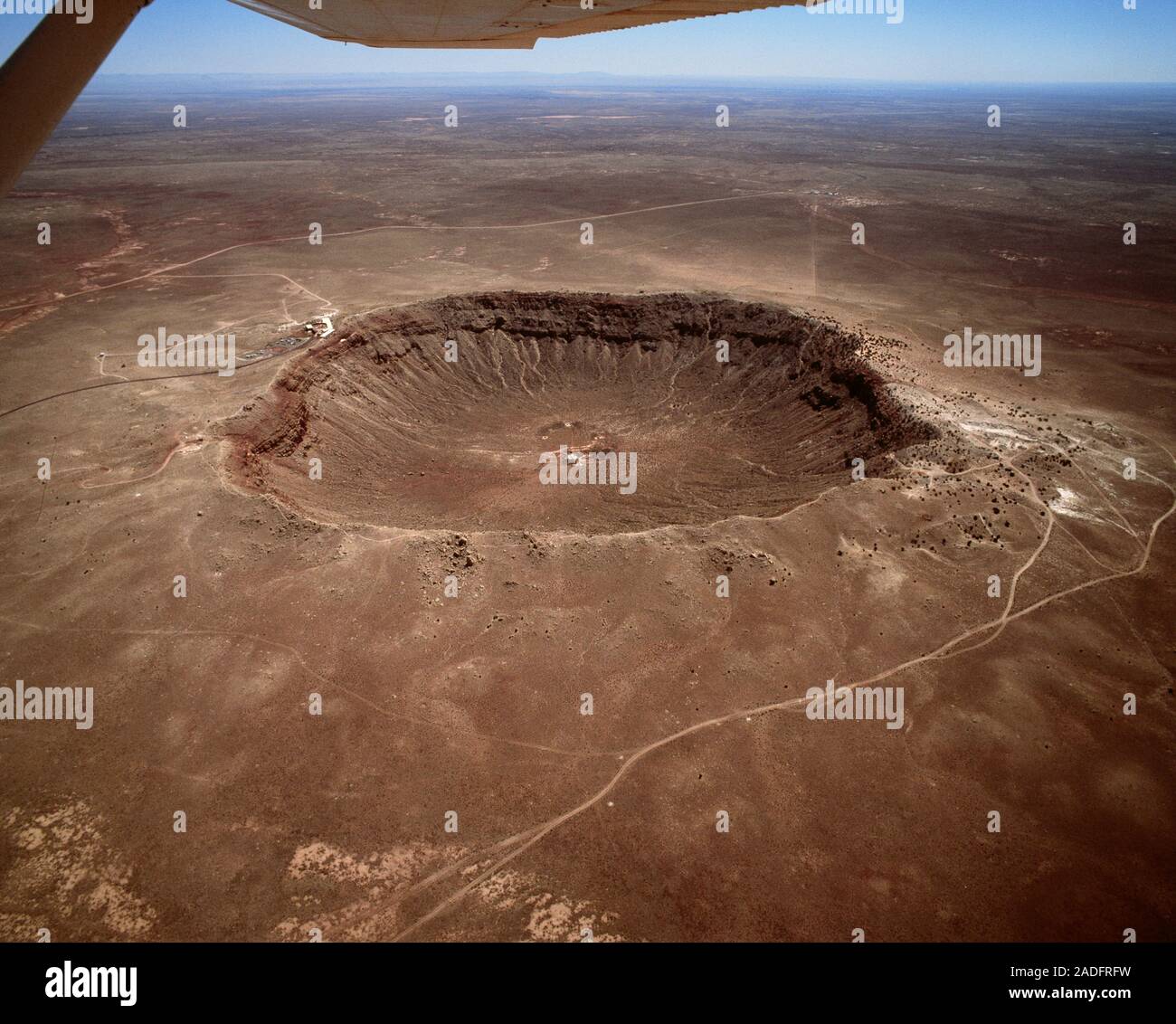 Aerial view of Meteor Crater, Arizona. Sometimes called the Barringer ...