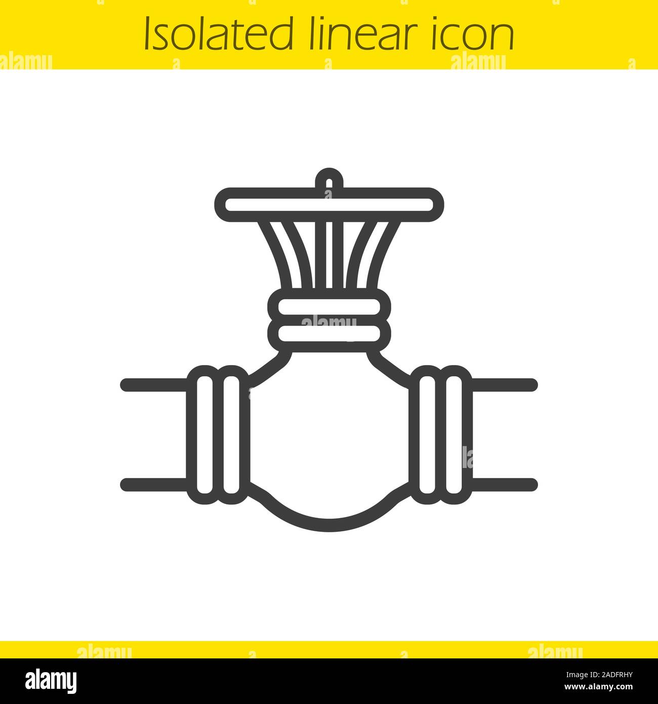 Gas Pipe Valve Linear Icon Thin Line Illustration Contour Symbol Vector Isolated Outline