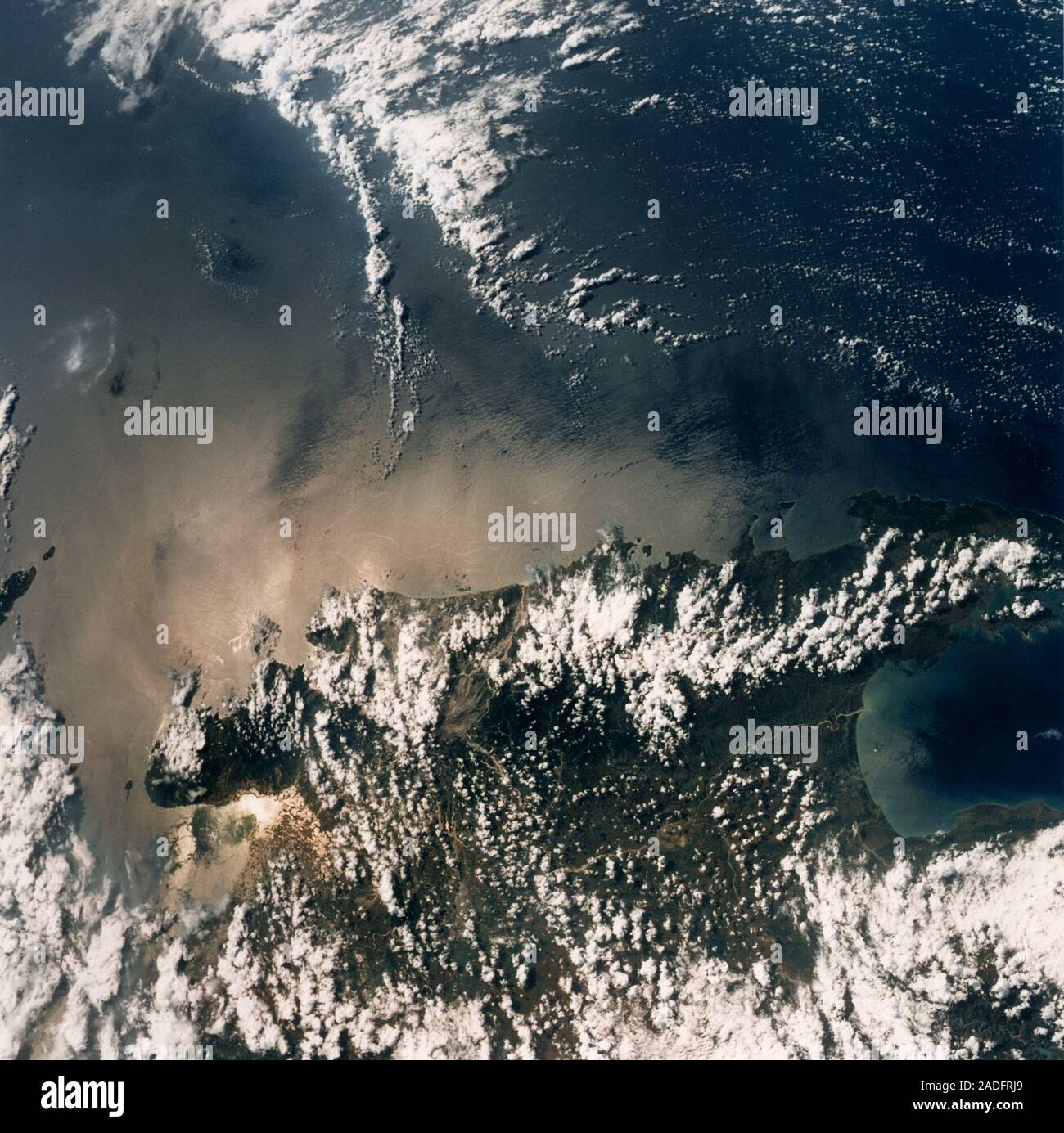 The west coast of Luzon, the main island in the Philippines, seen from ...