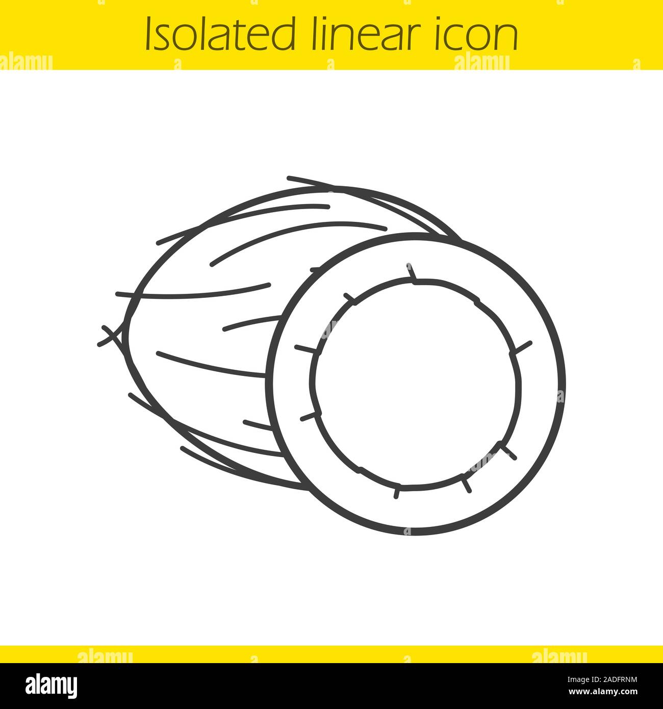 Open coconut linear icon. Thin line illustration. Contour symbol ...