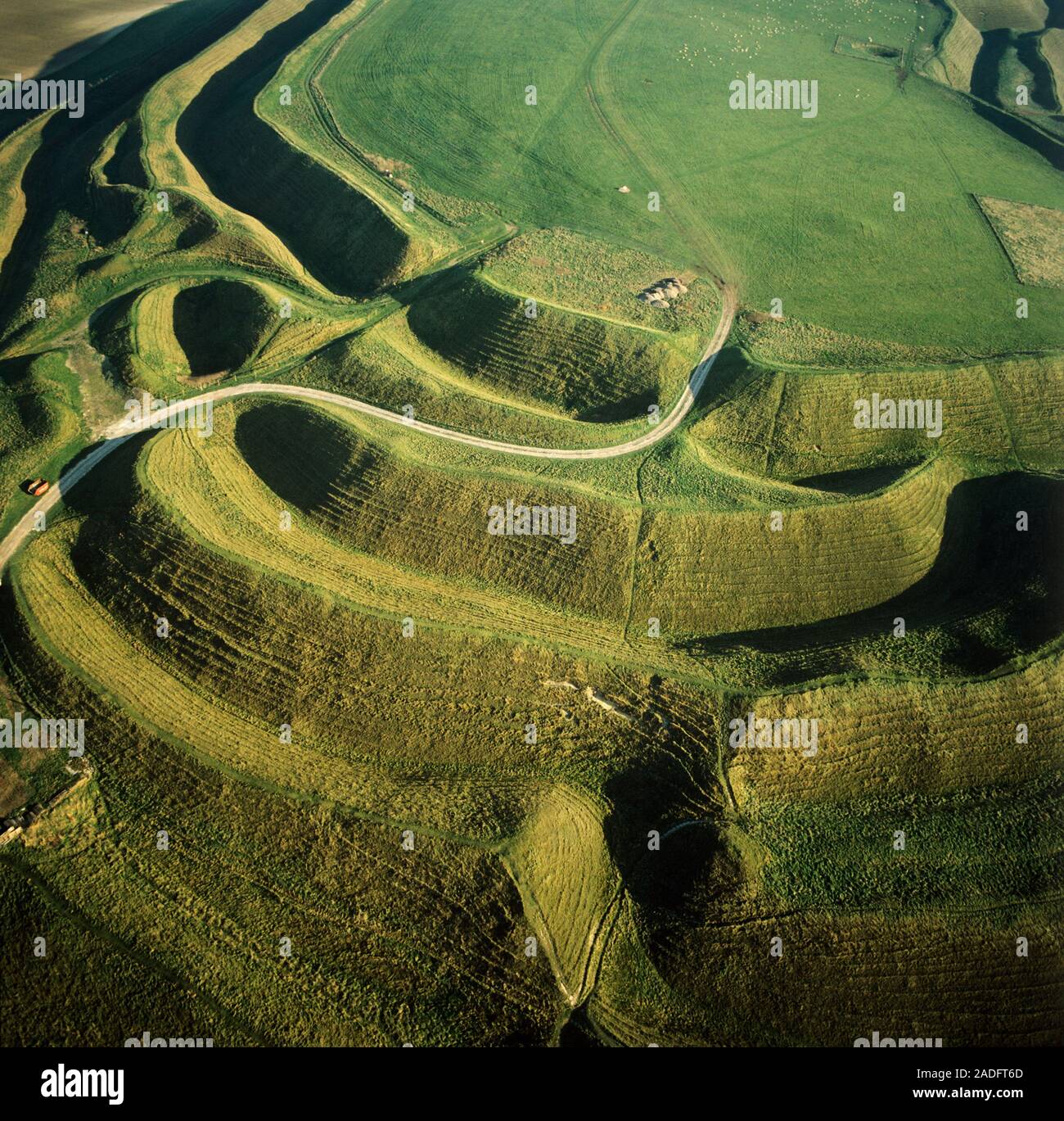 Maiden Castle. Aerial photograph of Maiden Castle, the largest hill ...