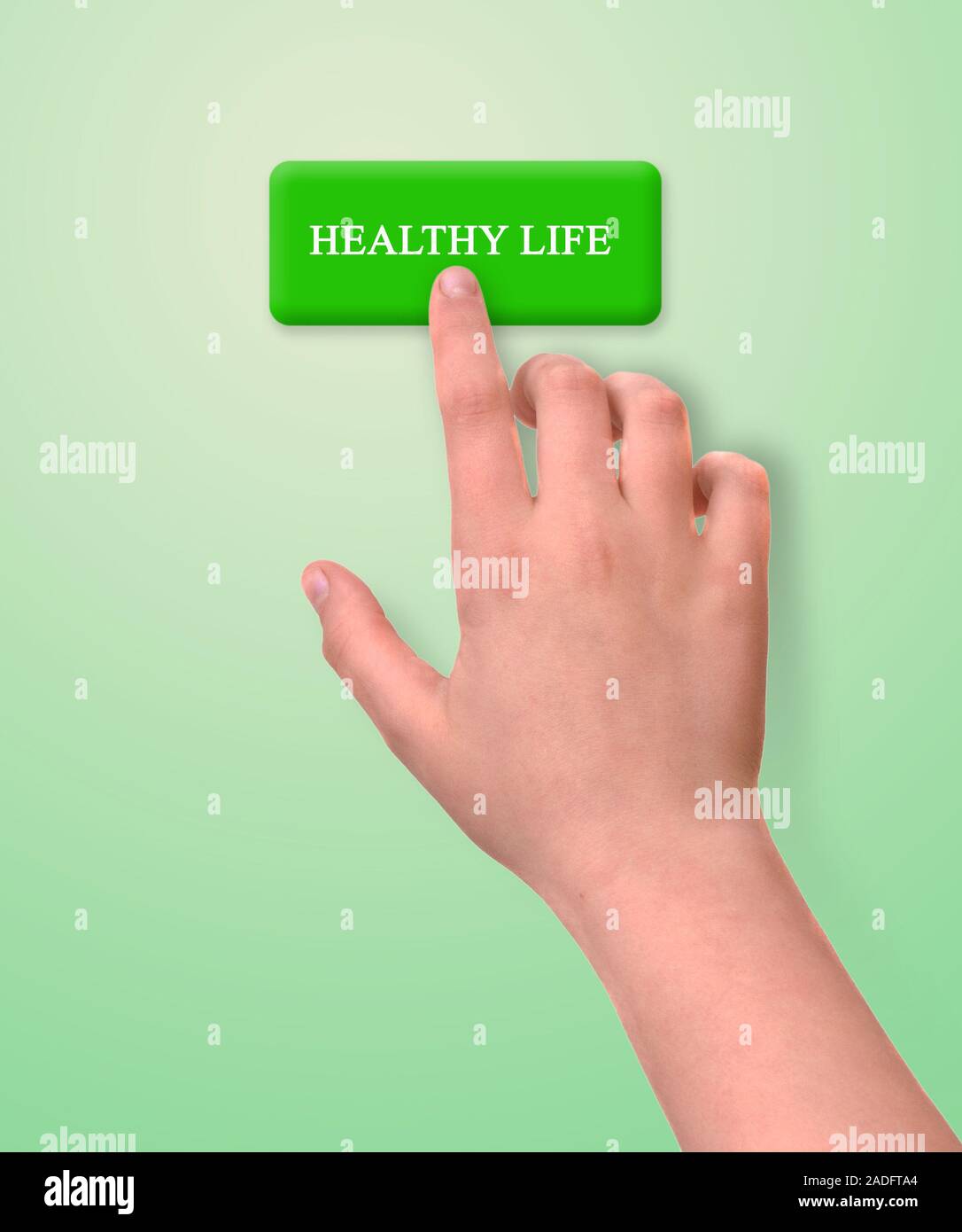 healthy life button Stock Photo - Alamy