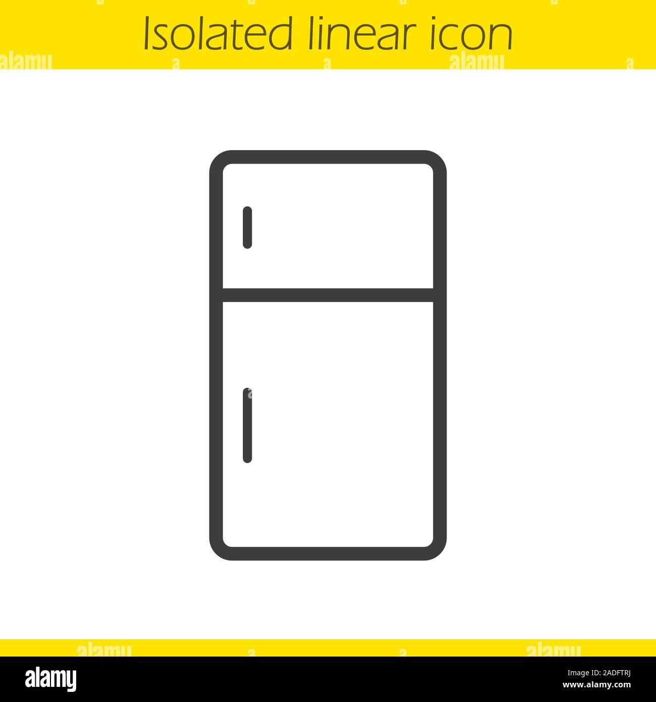 Fridge linear icon. Thin line illustration. Refrigerator contour symbol ...