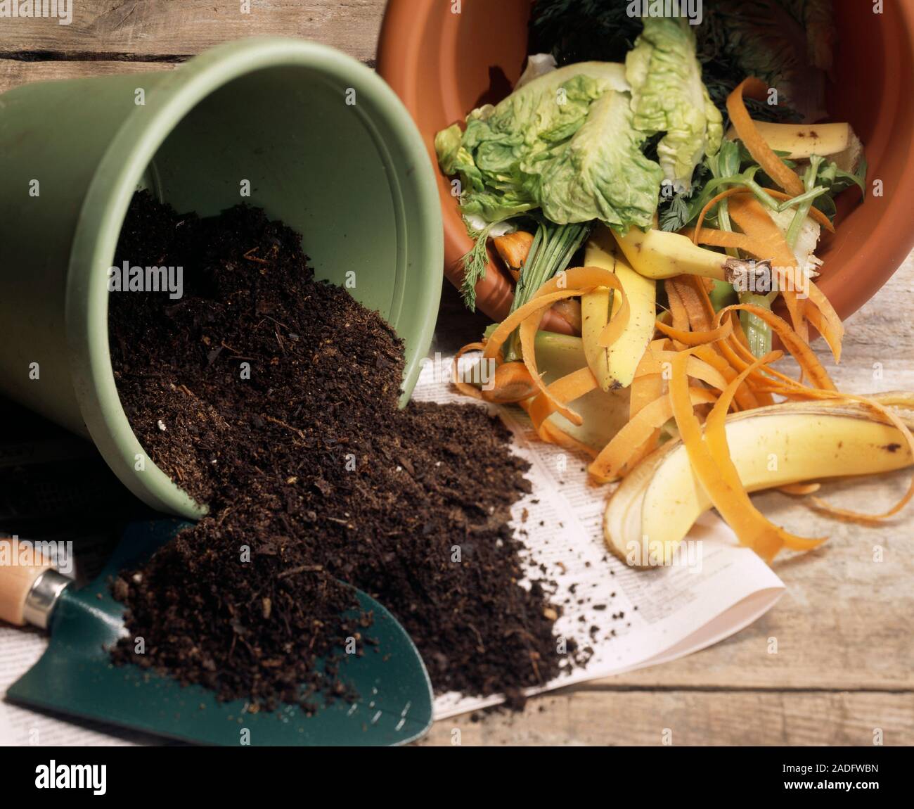 Compost made from kitchen waste. Compost is a mixture of decaying ...