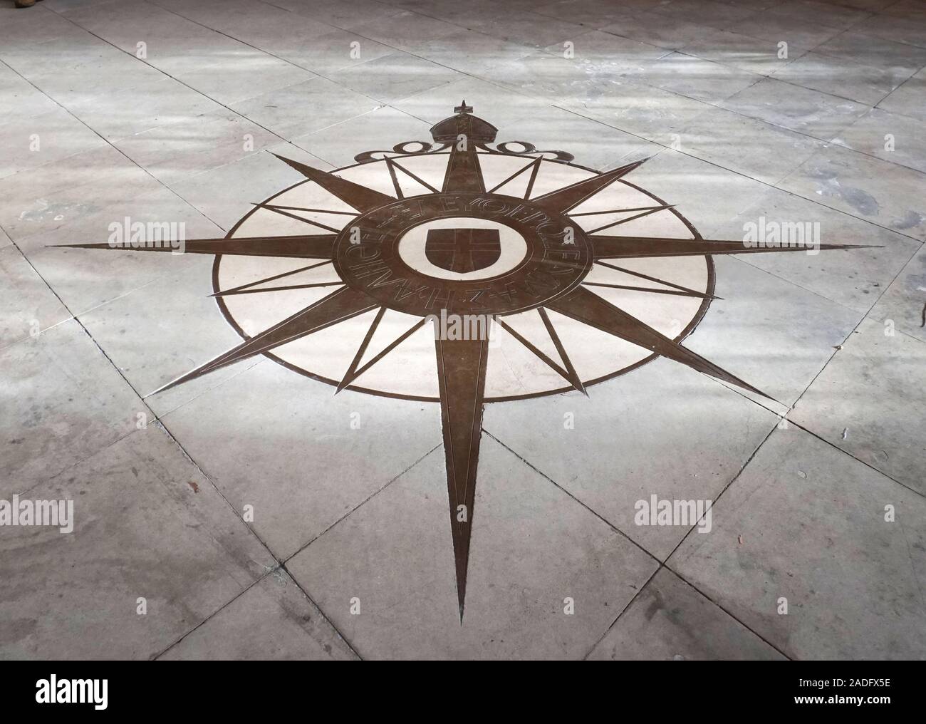 The Compass Rose symbol in the Cathedral in in Canterbury UK Stock ...