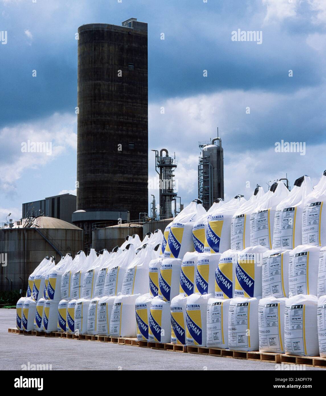 Fertiliser factory. The main nutrients provided by chemical fertilisers ...