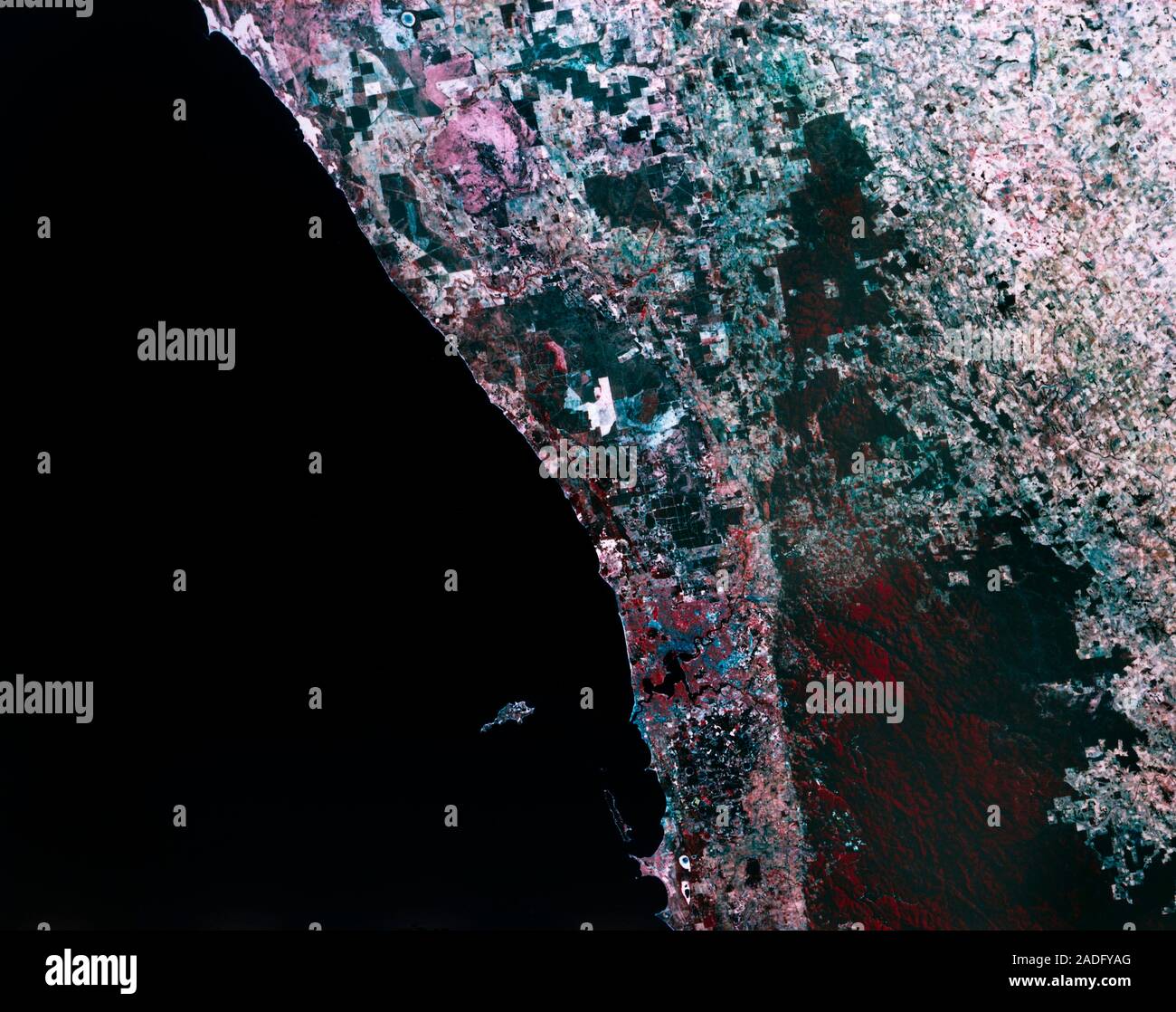 Landsat photograph of the city of Perth and the surrounding south-west ...