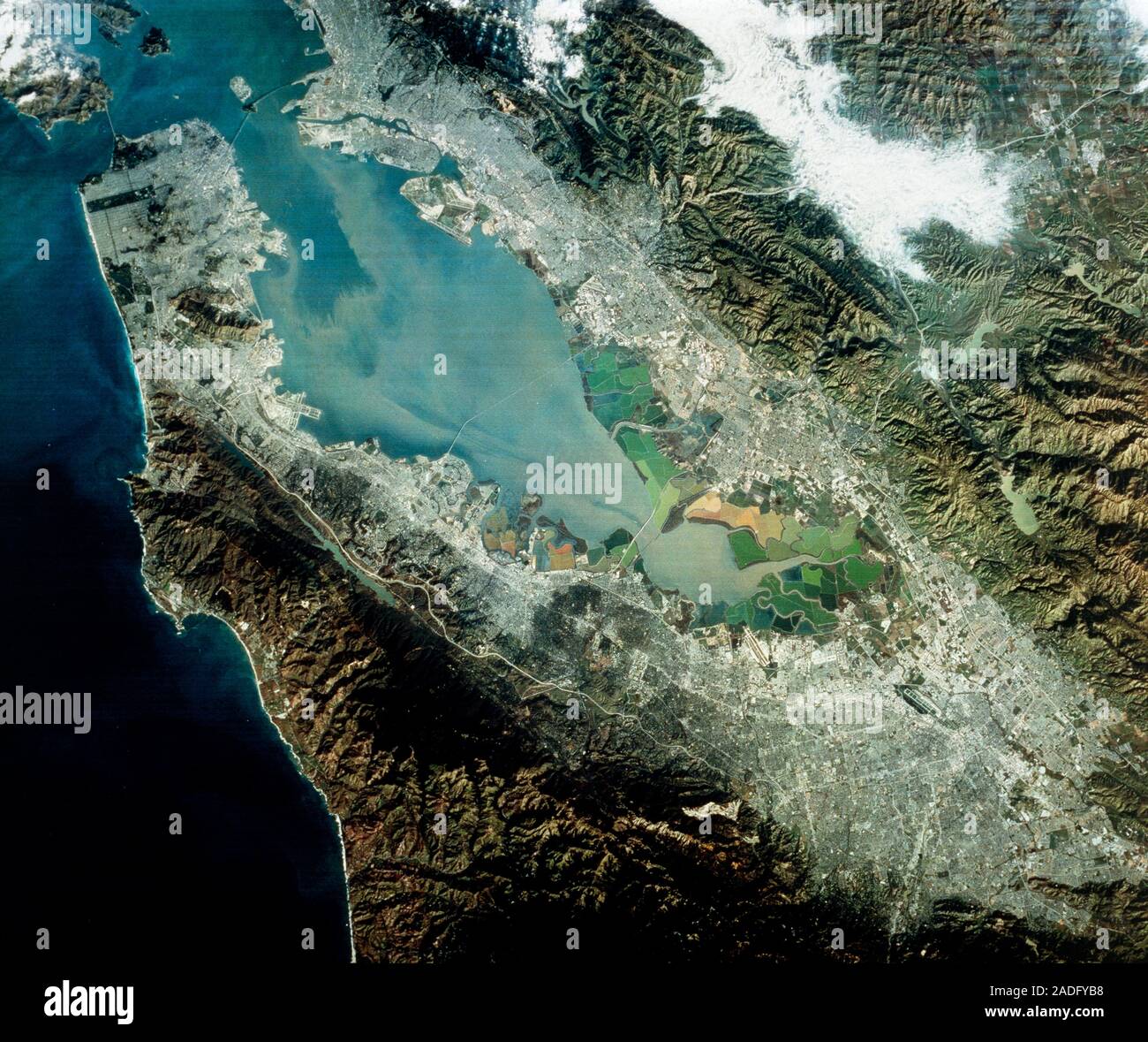 Landsat image of the San Francisco Bay area, California, showing the ...