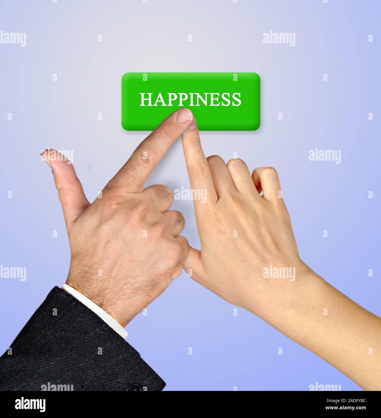 Button for happiness Stock Photo - Alamy