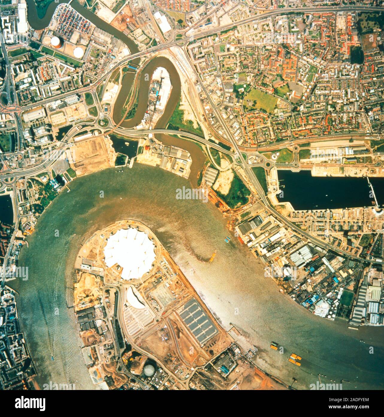 Millennium Dome. Aerial image of the Millennium, or Greenwich, Dome ...
