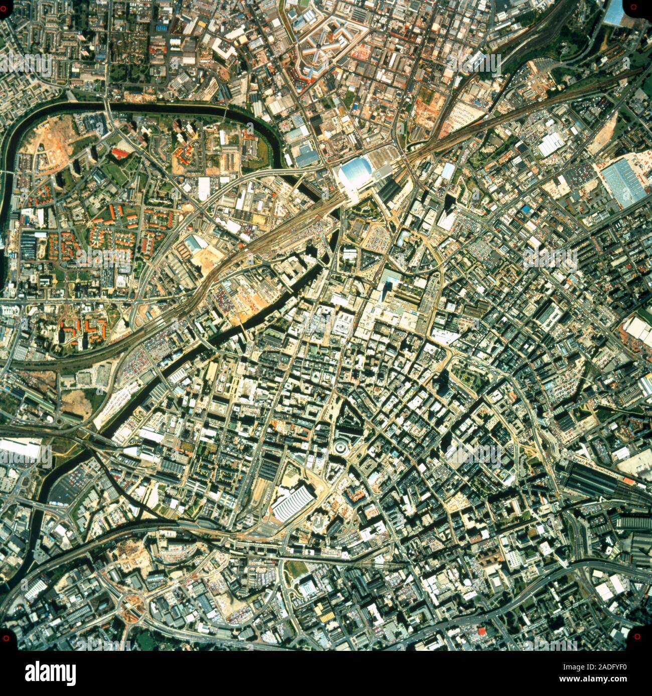Manchester. Aerial image of Manchester, England. North is at top ...