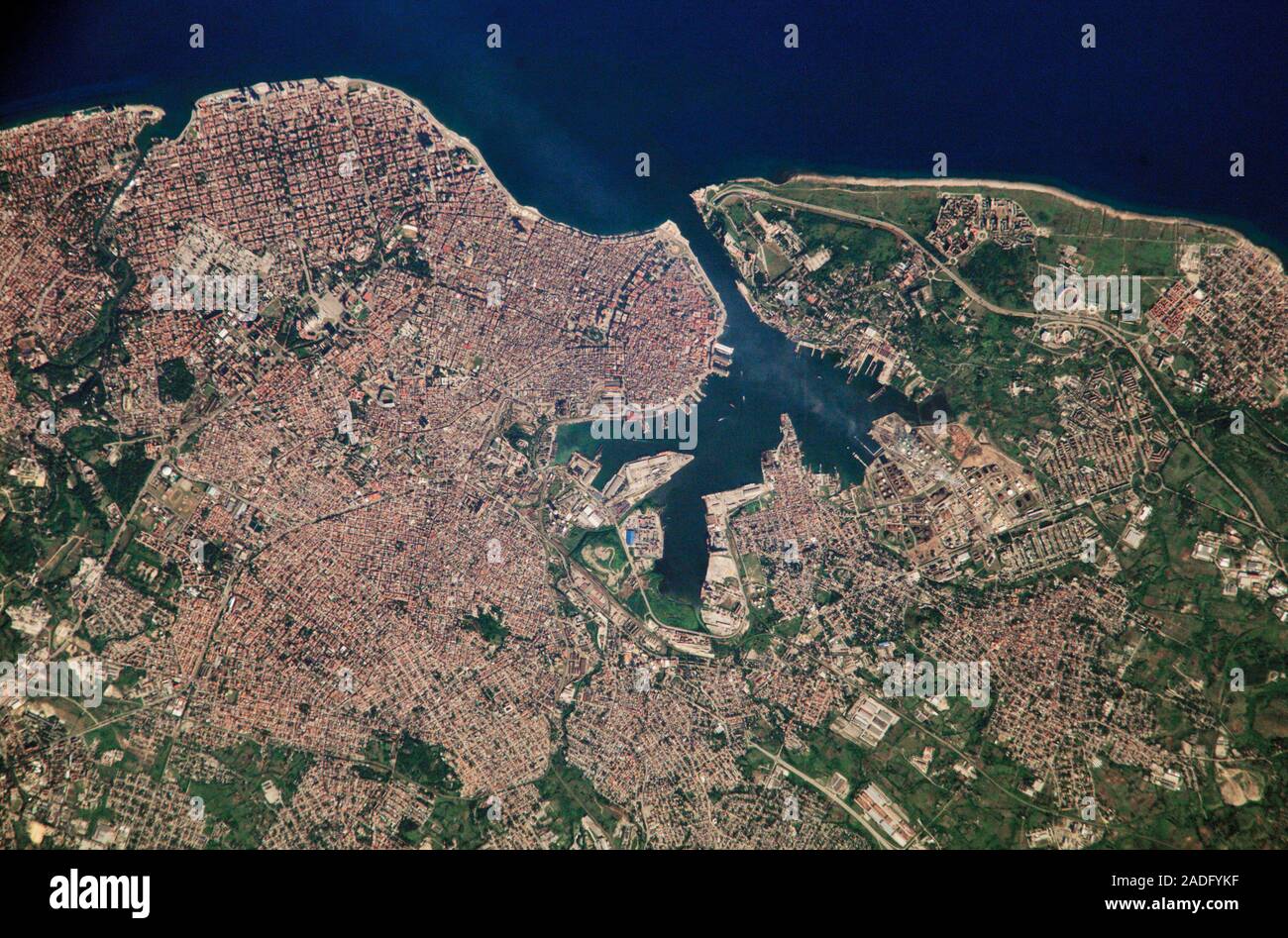 Havana, Cuba, seen from the International Space Station (ISS). North is ...