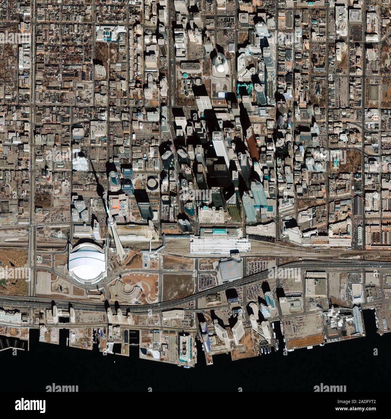 Toronto. Satellite image of the centre of the city of Toronto, Canada ...