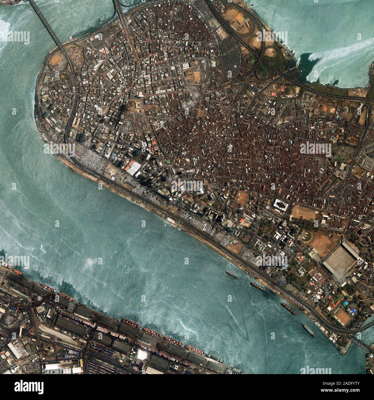 Lagos, Nigeria, satellite image. Lagos is Nigeria's former capital city ...