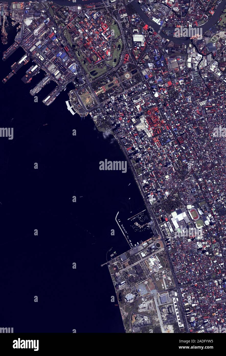 Manila, Philippines, satellite image. Manila is the capital and largest ...
