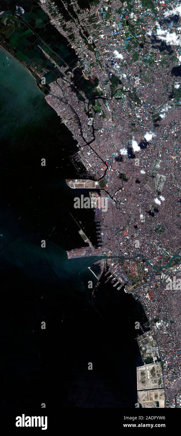 Manila, Philippines, satellite image. Manila is the capital and largest ...