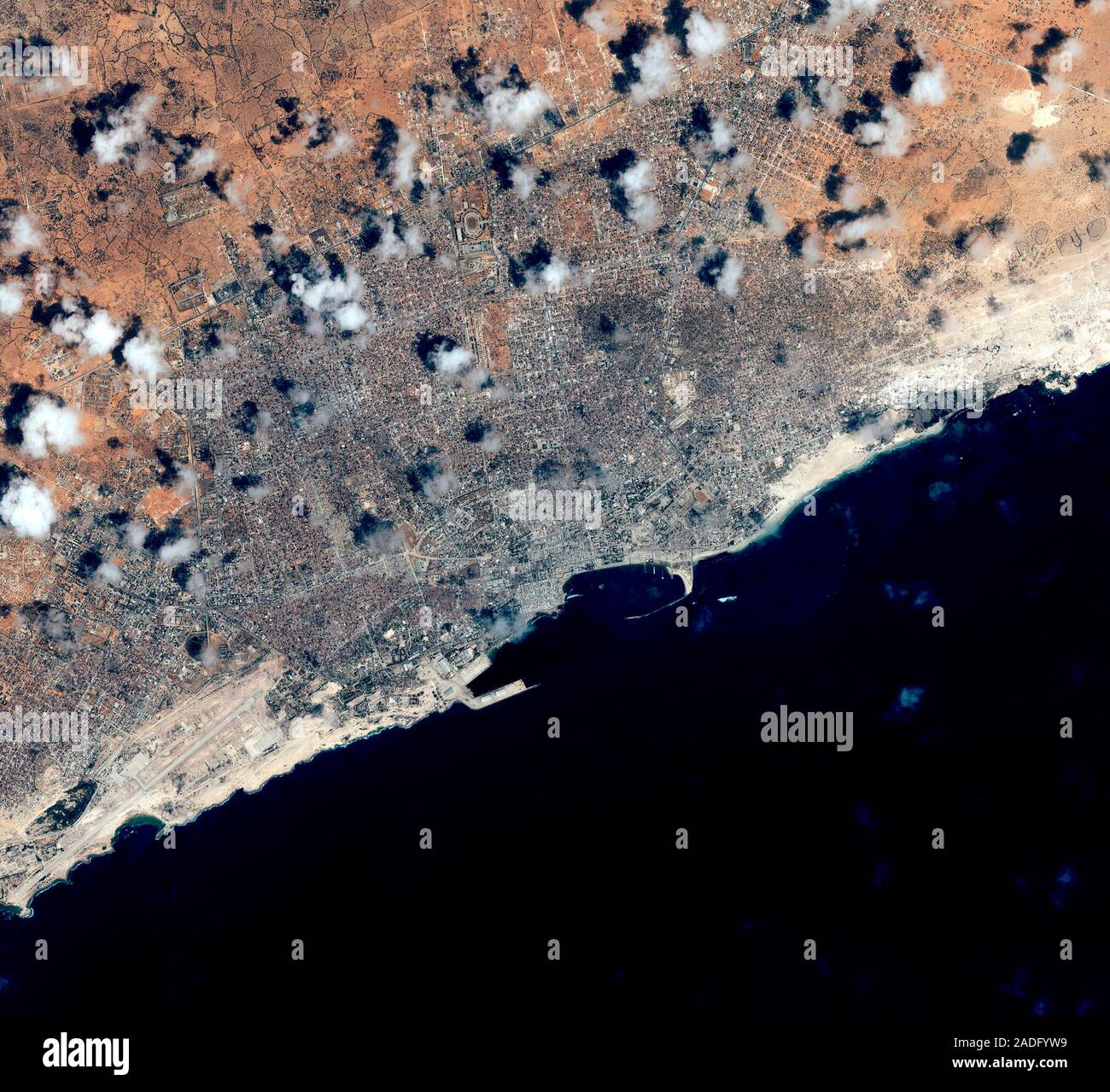 Mogadishu, Somalia, satellite image. Mogadishu, located on the east ...