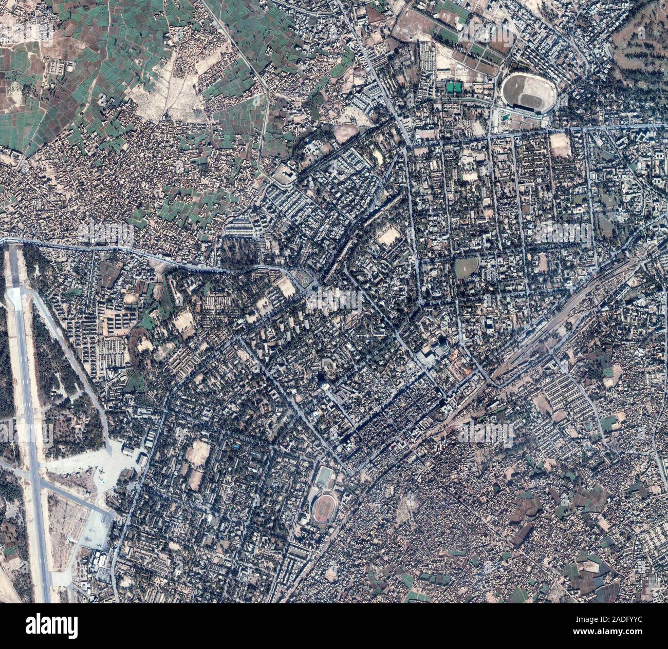 Peshawar, Pakistan, Ikonos satellite image. North is at top. Peshawar ...