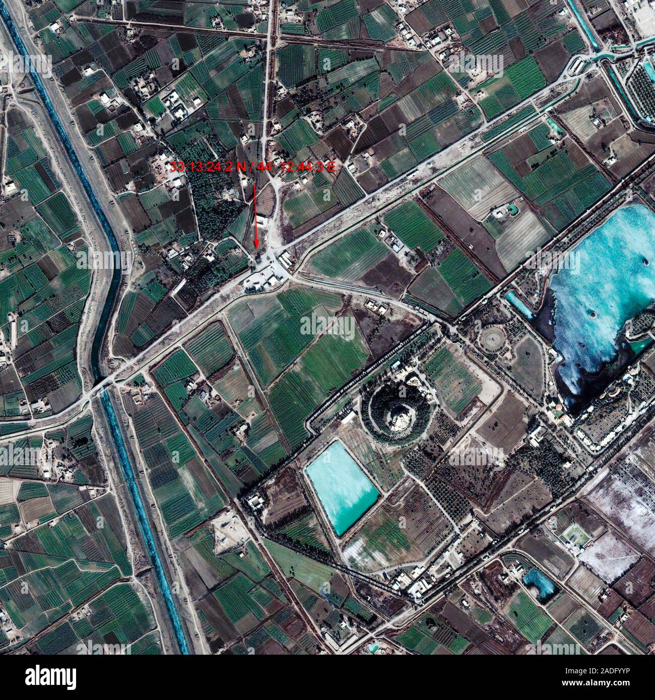 Radwaniyah Palace complex, Iraq, satellite image. This was one of ...