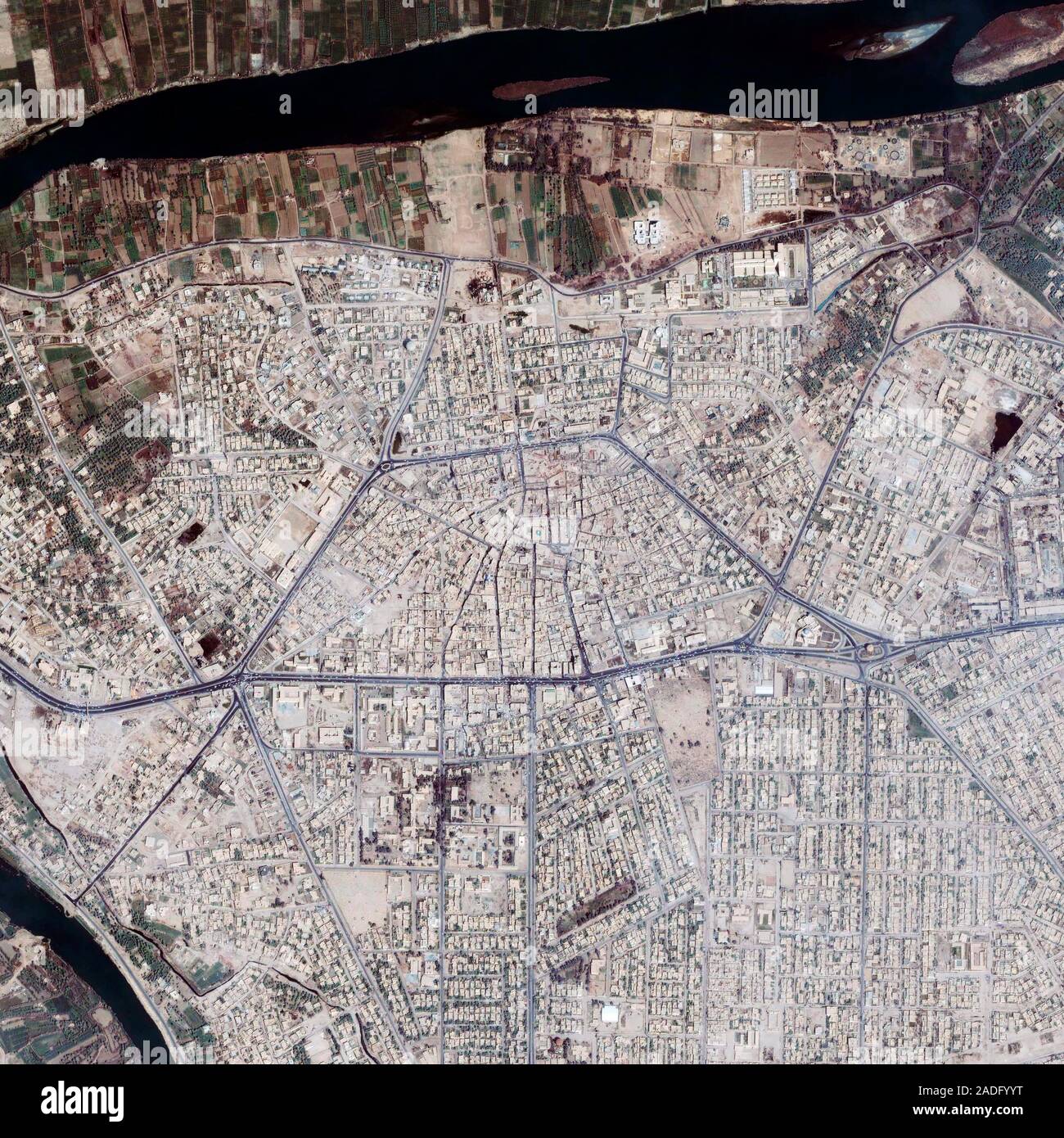 Ramadi, Iraq, satellite image. Ramadi is located in Central Iraq on the ...