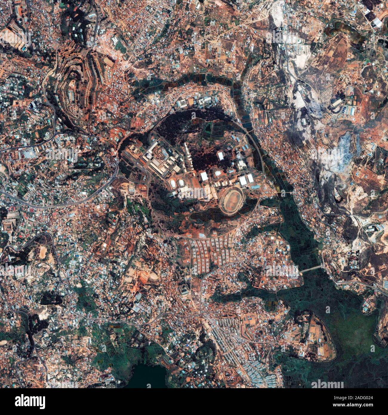 Antananarivo, Madagascar. Satellite image of Antananarivo, the capital ...