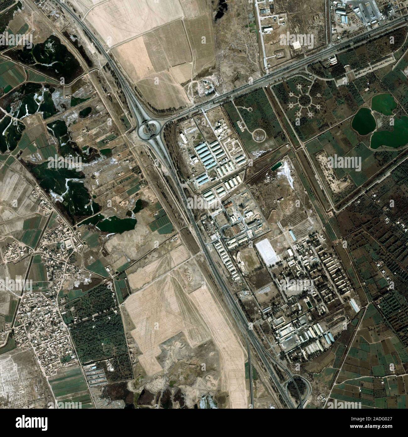 Northwest Baghdad, Iraq. Satellite image of Baghdad, the capital city ...