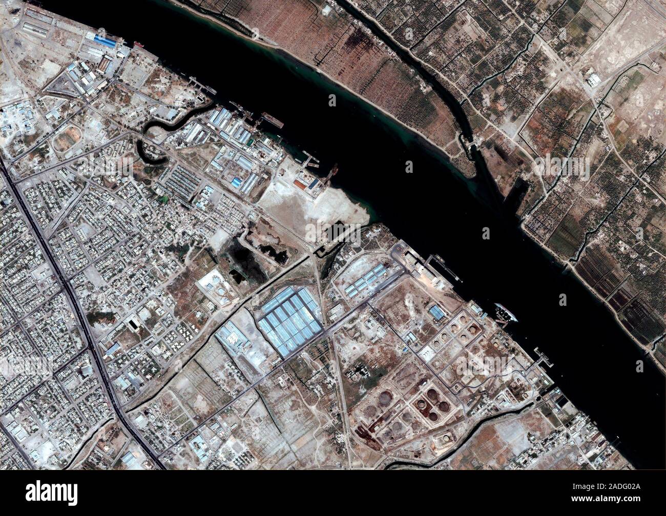 Basra, Iraq. Satellite image of Basra, the capital city of the Basra ...