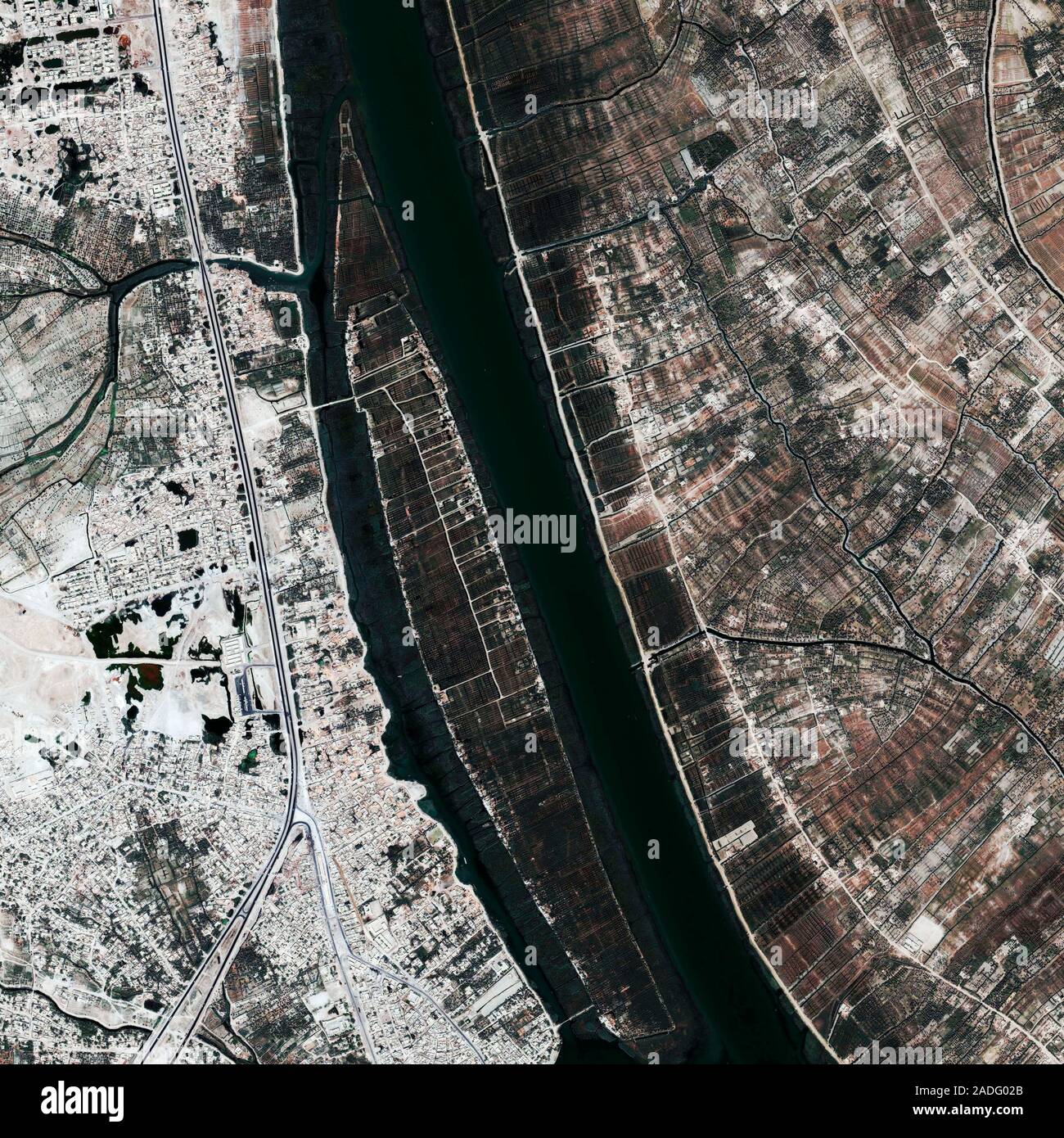 Basra, Iraq. Satellite image of Basra, the capital city of the Basra ...