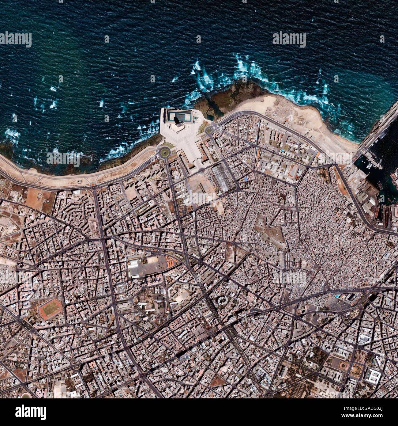 Casablanca, Morocco. Satellite image of Casablanca, the largest city ...