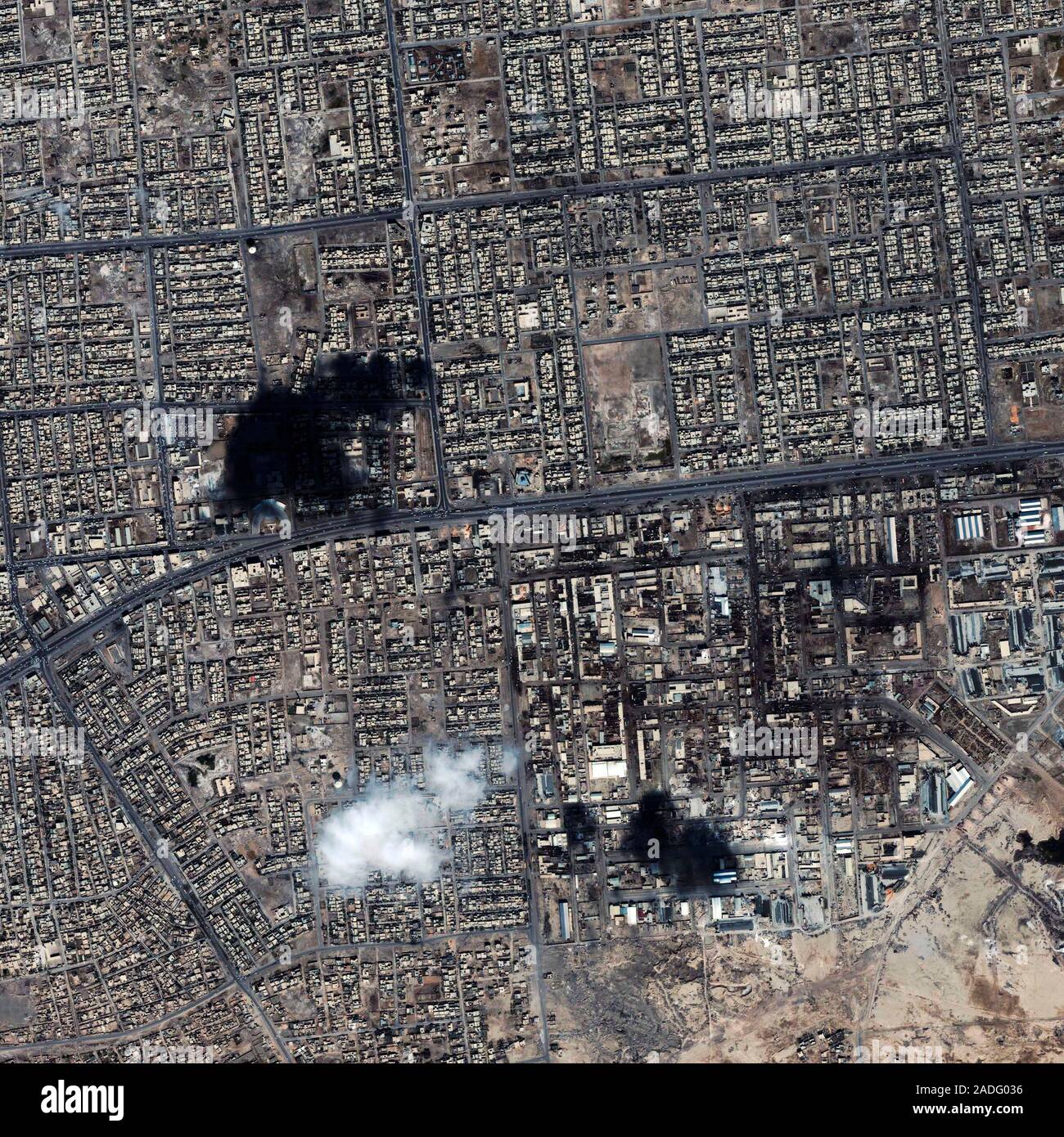 Fallujah, Iraq. Satellite image of Fallujah, the capital of the al ...