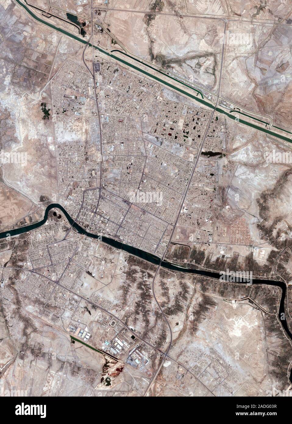 An Nasiriyah, Iraq. Satellite image of An Nasiriyah, the capital city ...