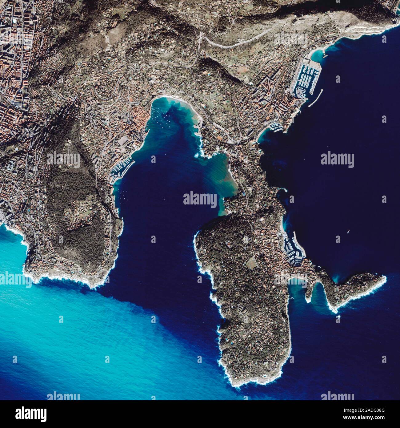 Nice, satellite image. Nice is the capital of the French department ...