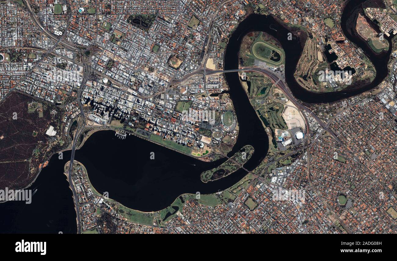 Perth, satellite image. Perth is the capital of the Australian state ...
