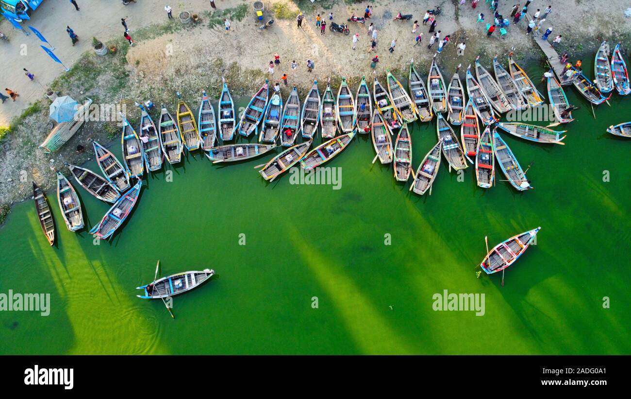MANDALAY/MYANMAR(BURMA) - 04th Dec, 2019 : U BEIN BRIDGE is one of the ...
