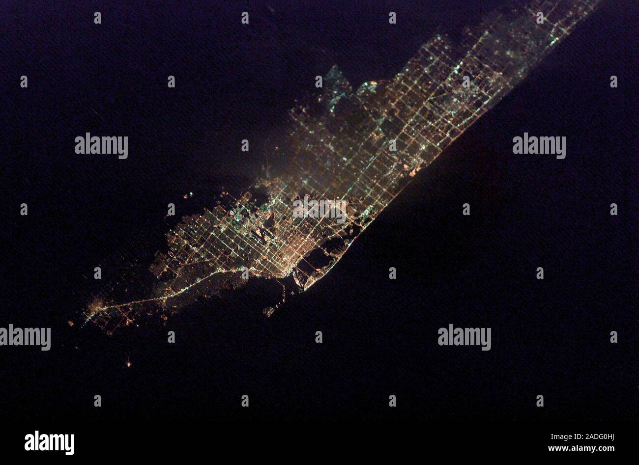 Miami, Florida, at night. This image was captured by astronauts aboard ...