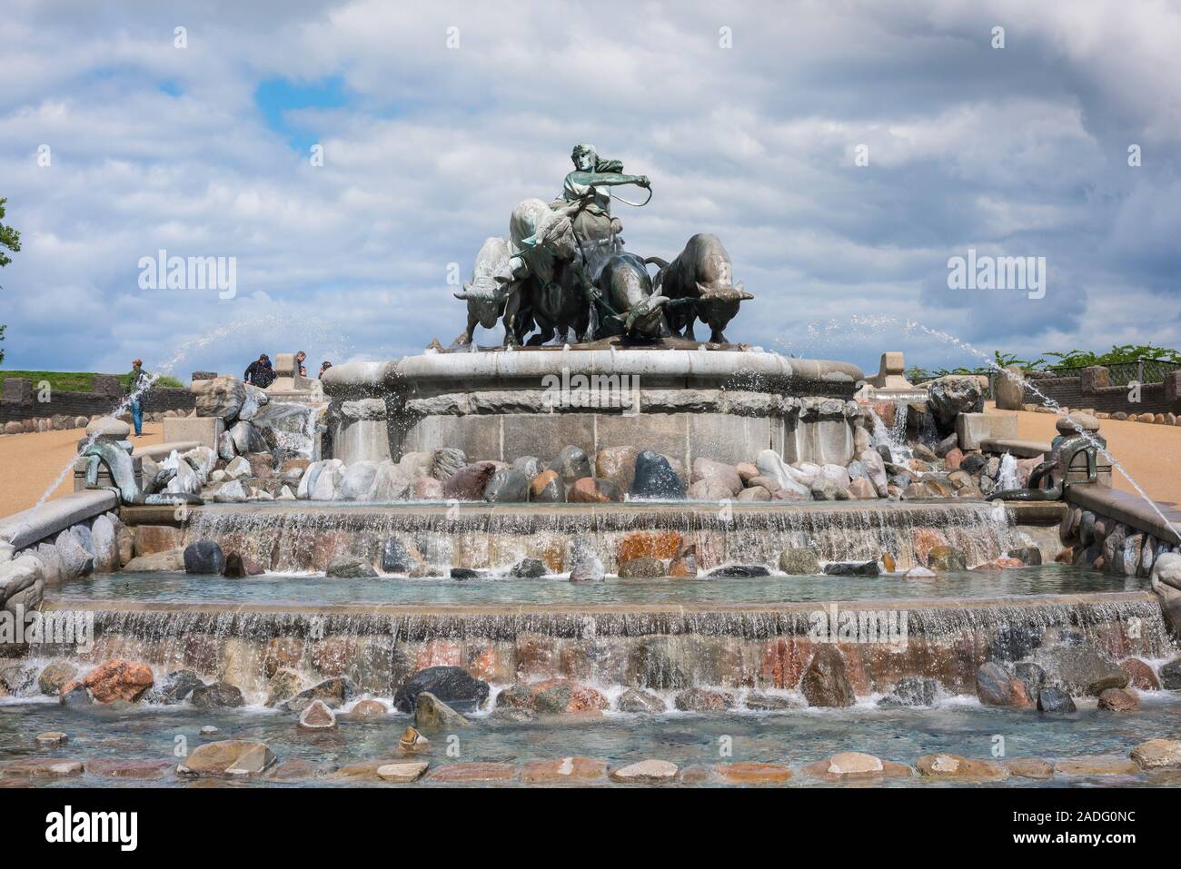 Gefion Fountain, view of the Gefionspringvandet, a fountain depicting ...