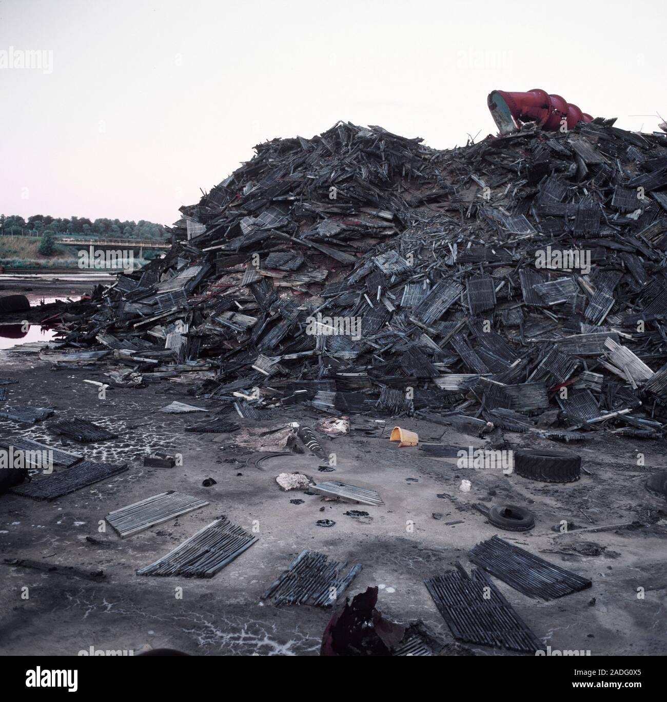 Toxic waste dump. Such waste must be disposed of carefully to prevent ...