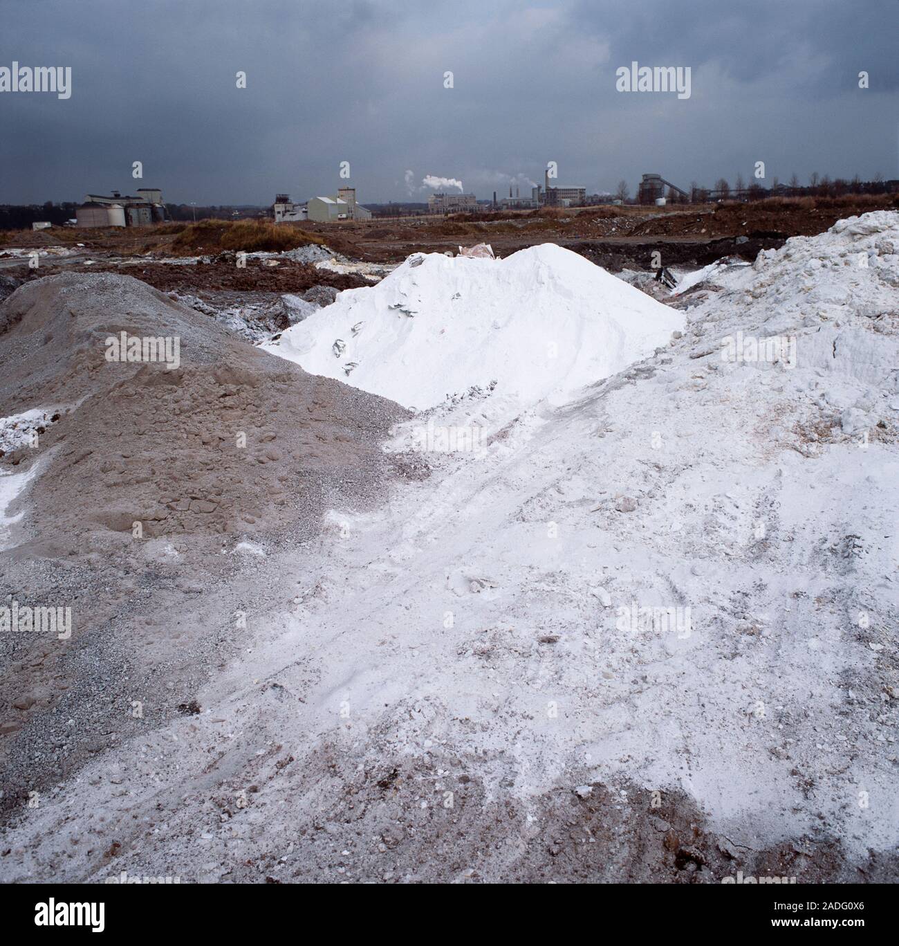 Chemical waste at a landfill site. Such waste must be disposed of ...
