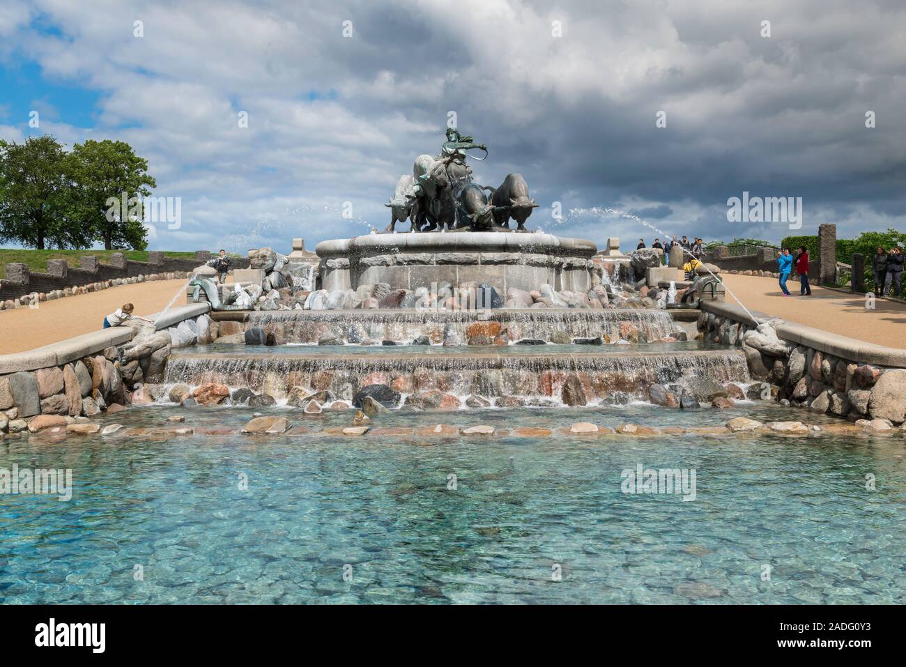 Copenhagen fountain, view of the Gefionspringvandet, a fountain ...