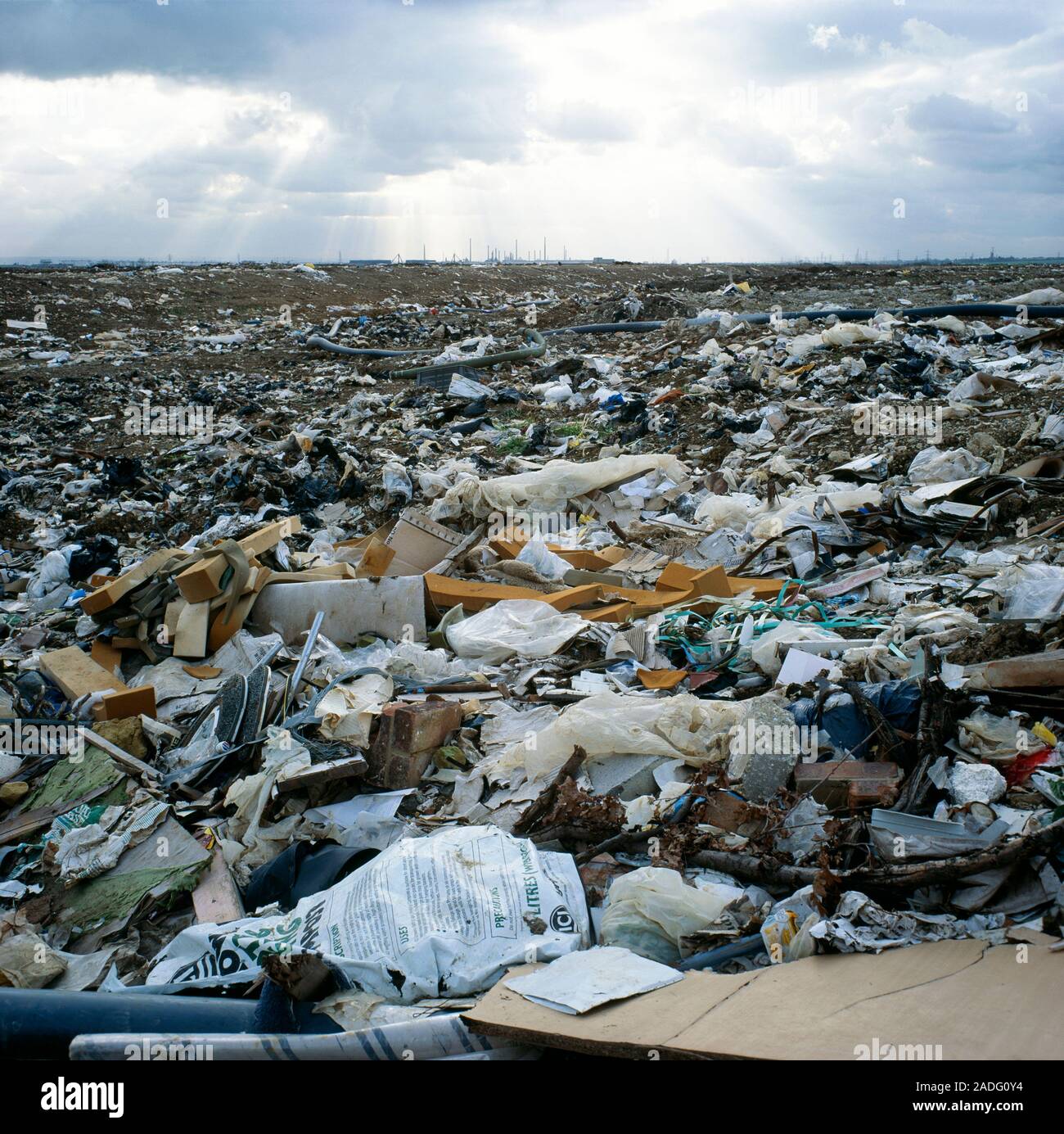 Toxic waste dump. Such waste must be disposed of carefully to prevent ...