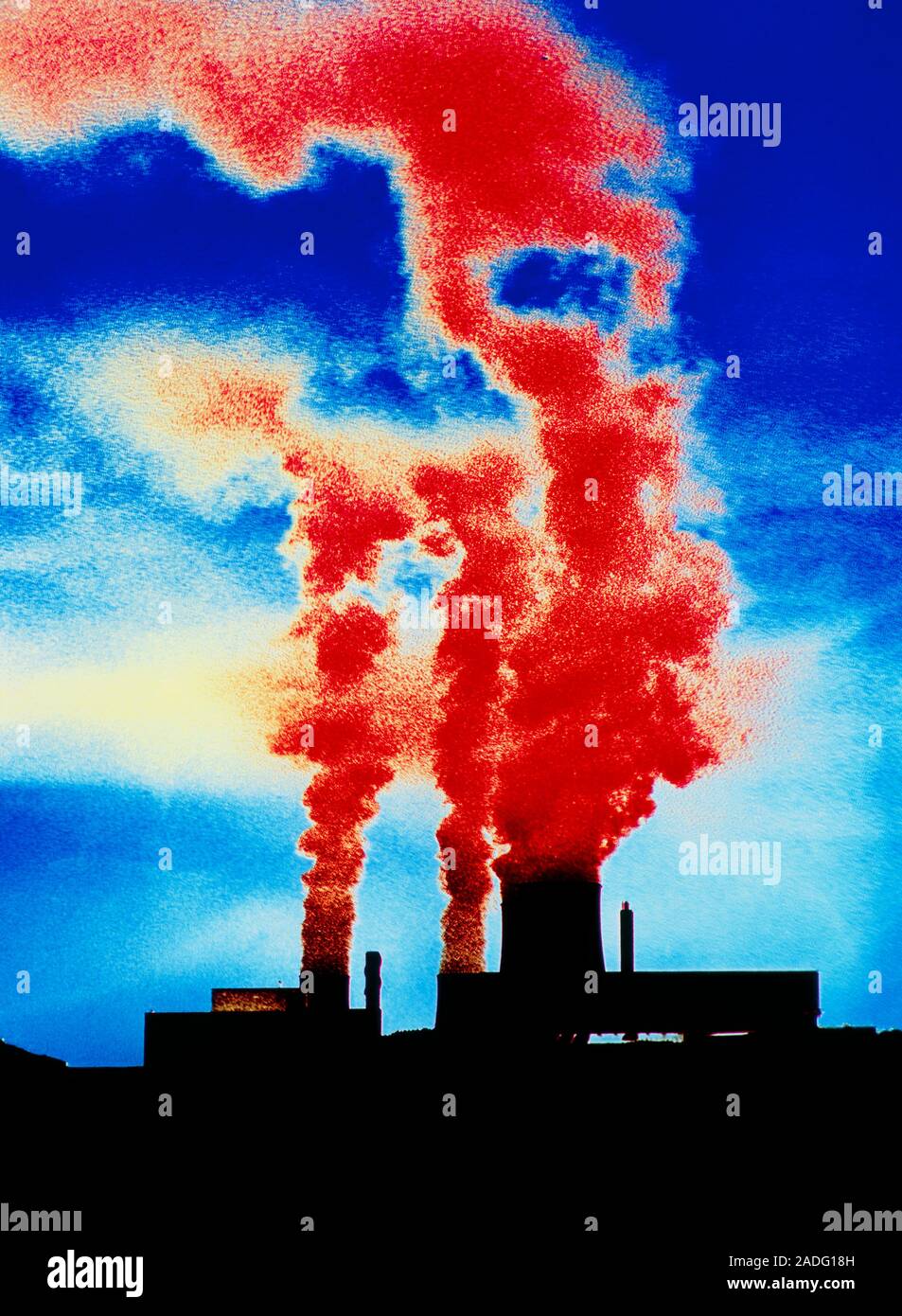 False-colour photograph of industrial pollution Stock Photo - Alamy