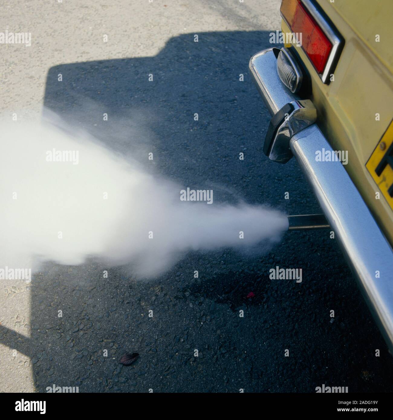 Car exhaust fumes, consisting mainly of carbon monoxide, but made more ...