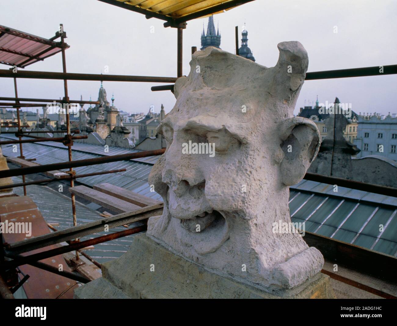 Effects of air pollution on historic buildings. Acid rain has damaged ...