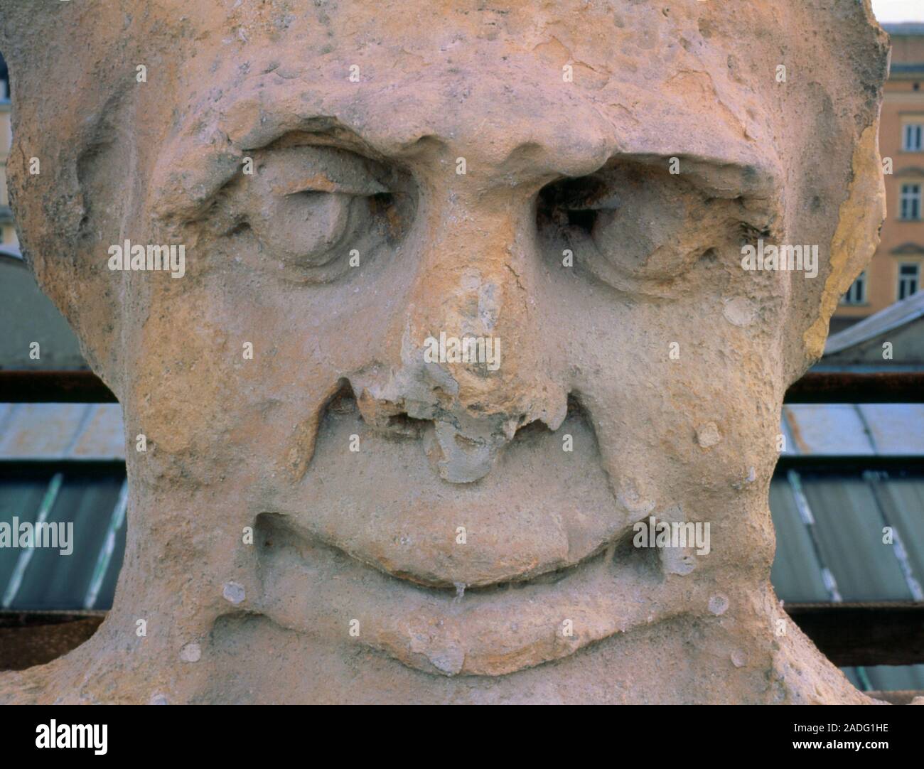 Effects of air pollution on historic buildings. Acid rain has damaged ...