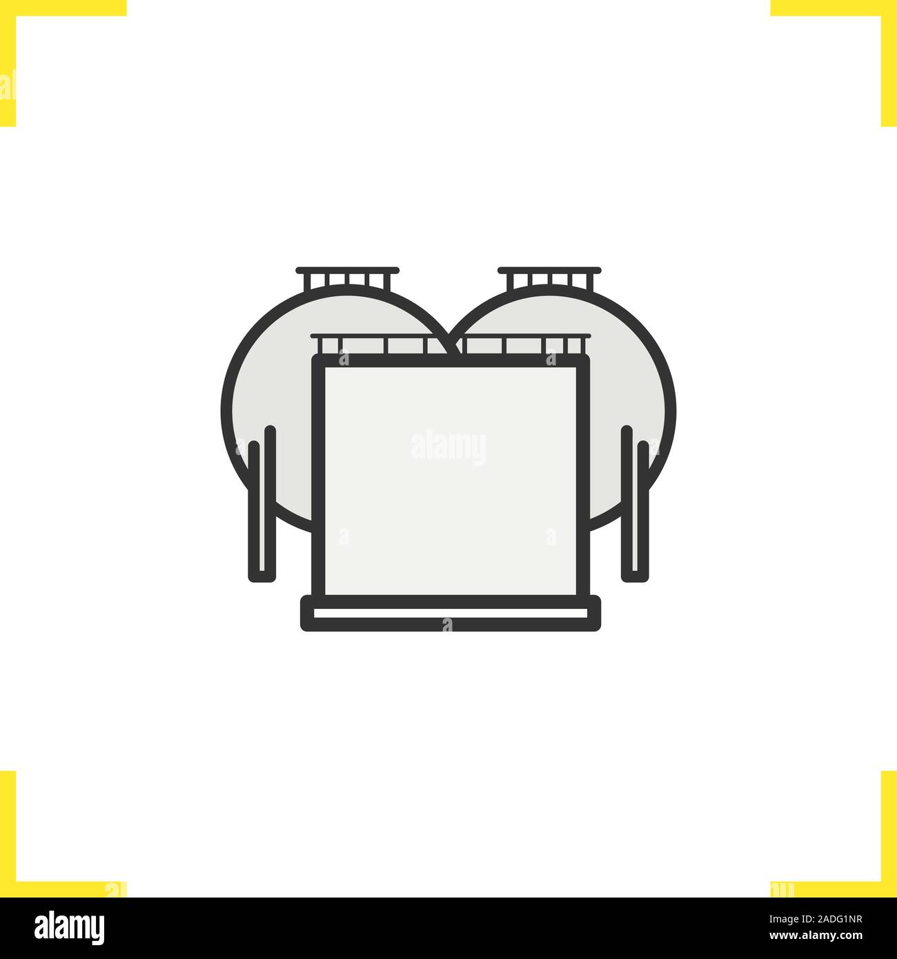 Oil tank color icon. Gas and petrol industry storage. Isolated vector ...