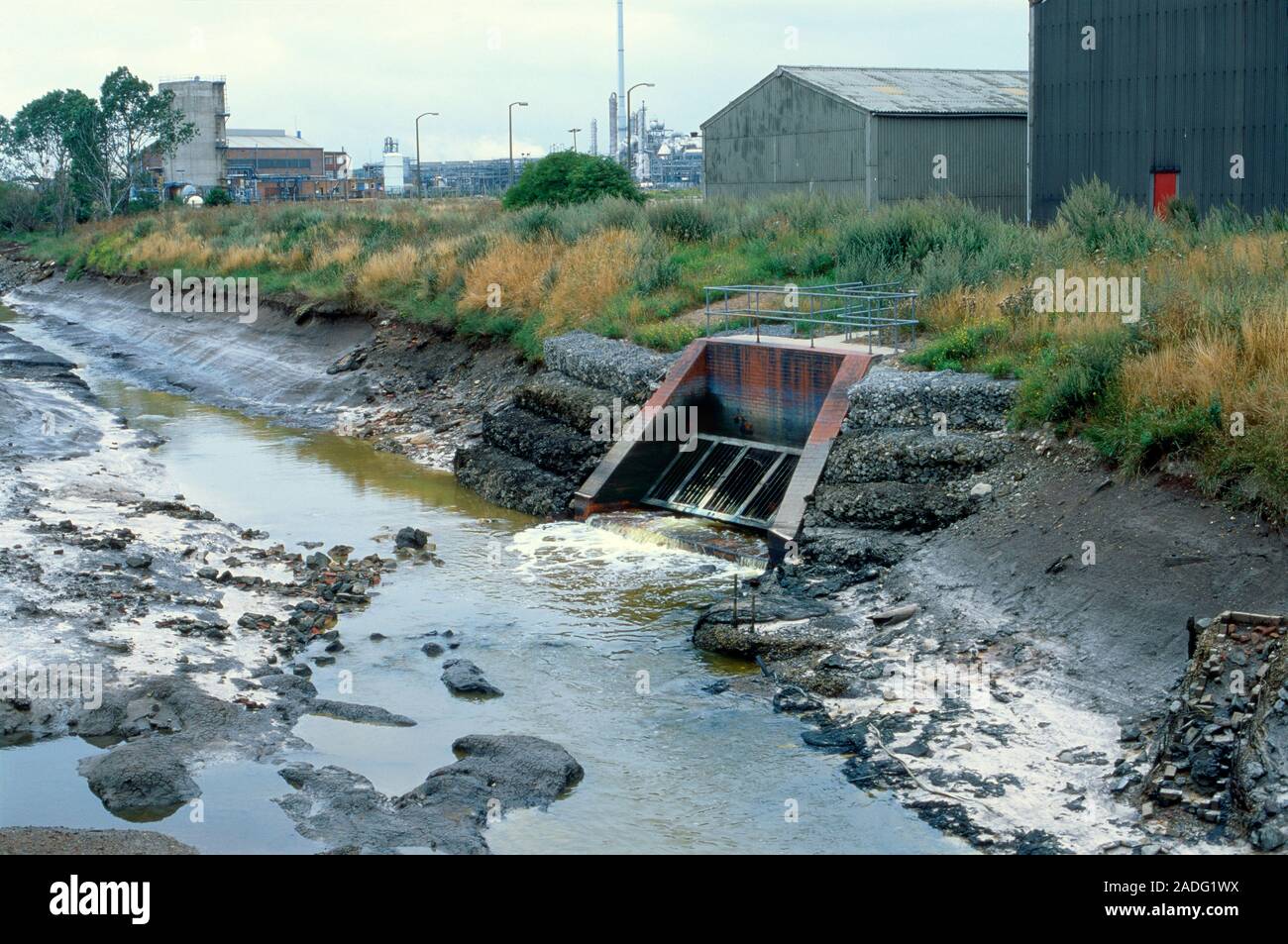Water pollution caused by chemical waste. Photographed in Billingham ...