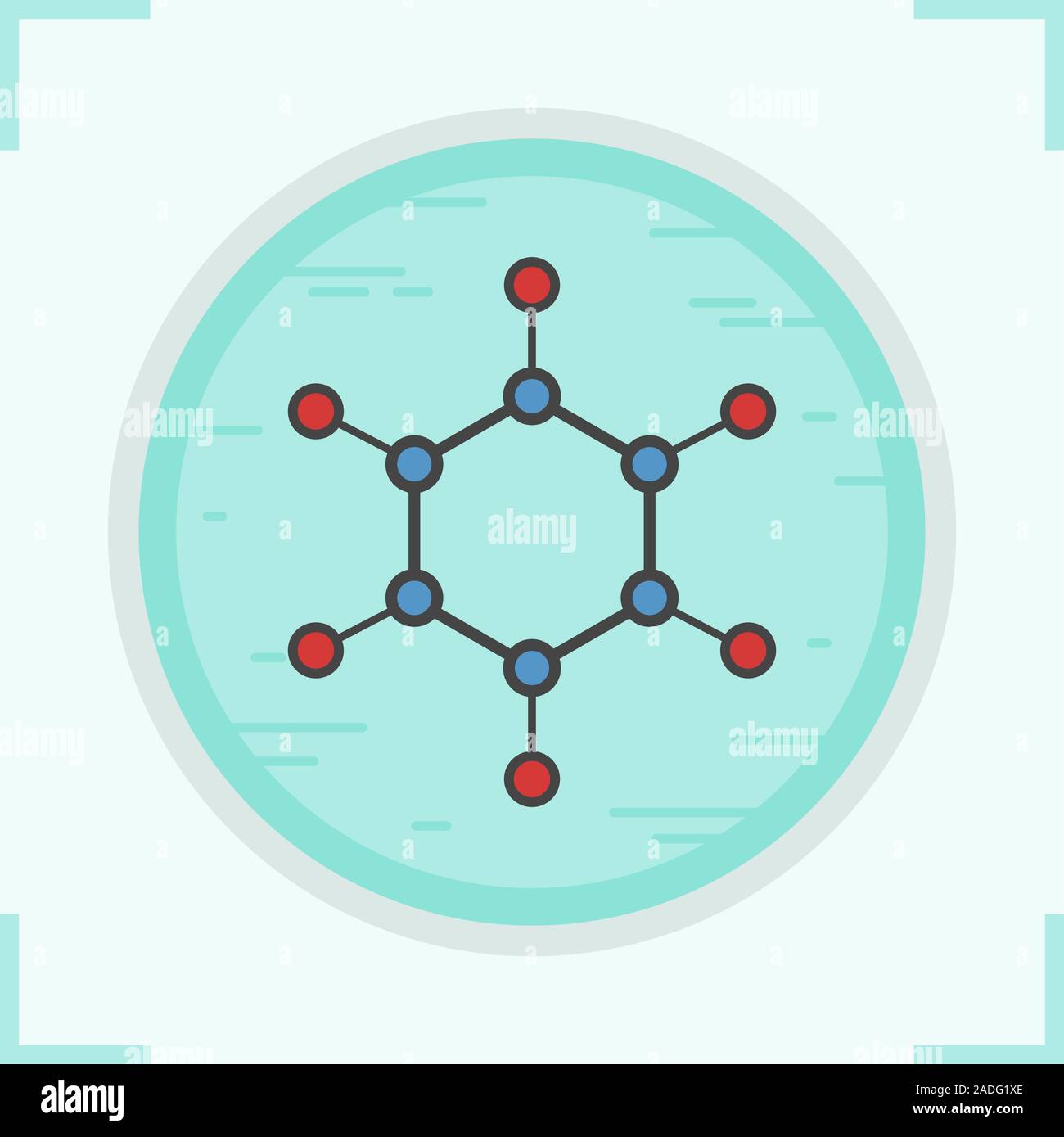 Molecule color icon. Molecular structure model. Isolated vector ...