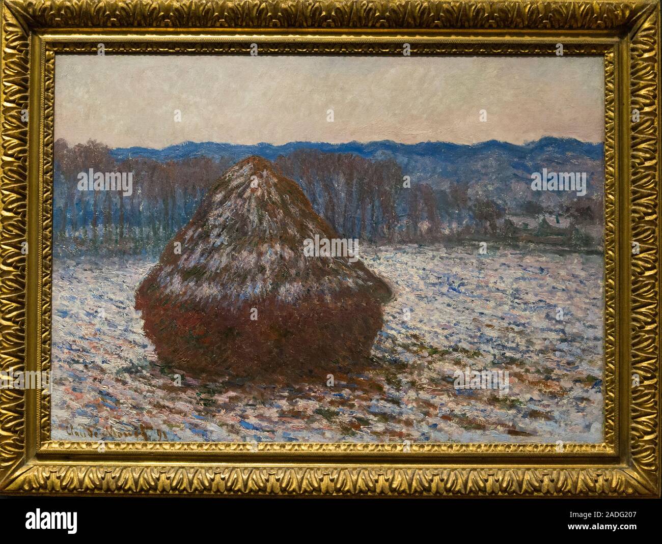 Claude Monet painting Stacks of Wheat, 1890, The Art Institute of ...
