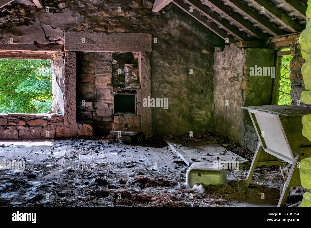 Interior of the mine manager's office (now a field barn) at Little ...